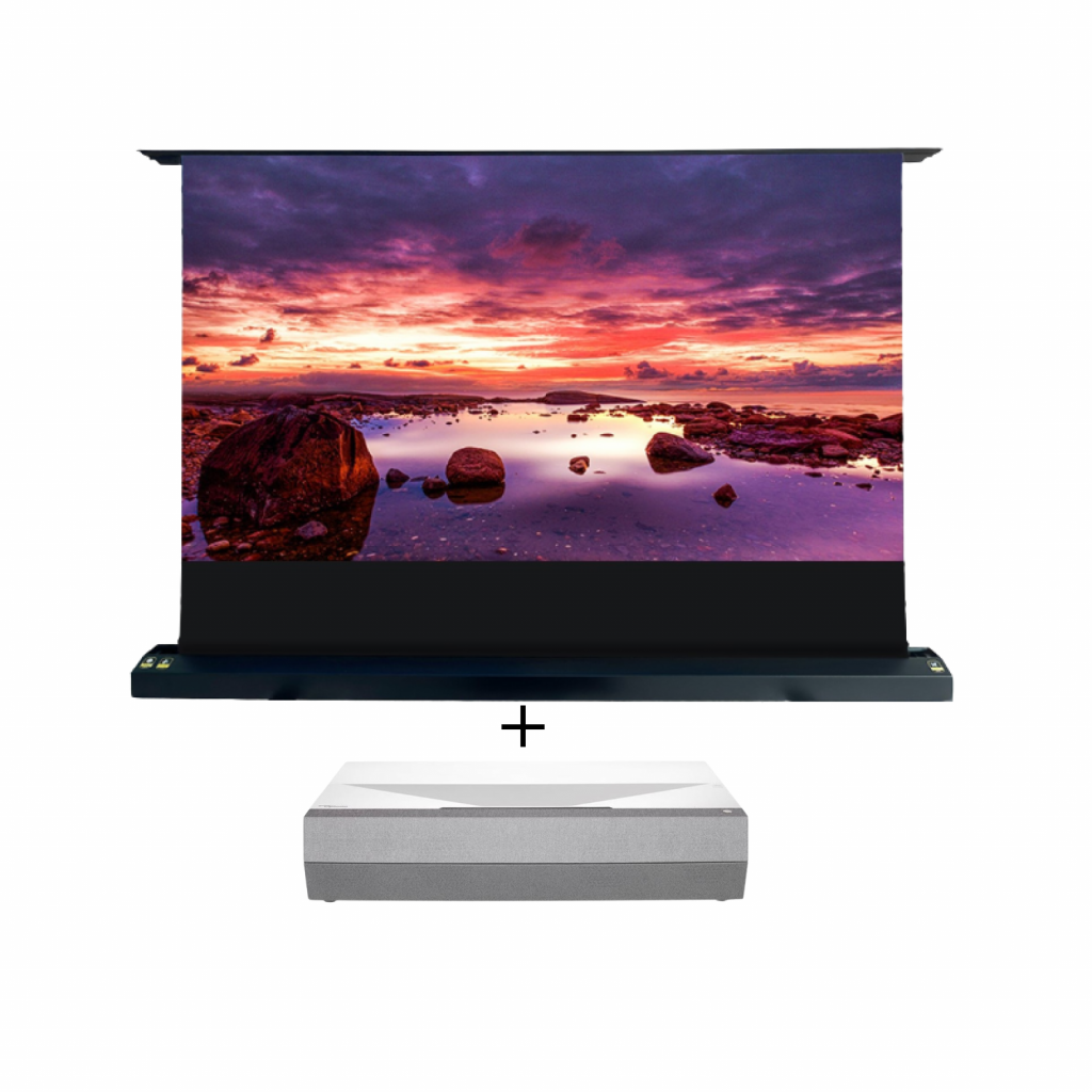 Optoma CinemaX-D2-W 4K Projector and EluneVision Aurora 8K Floor Rising ...